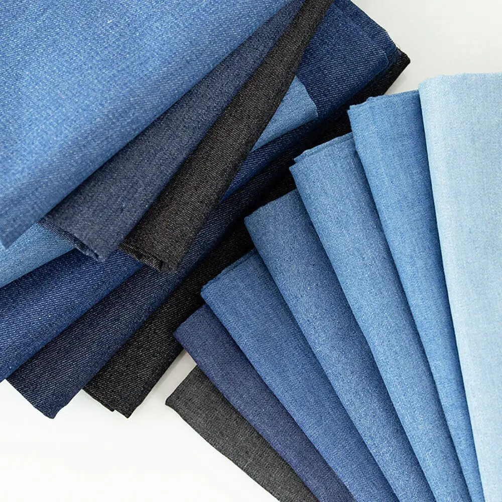 Vintage Katoen Blauw Denim Stof Licht Dunne Zachte Doek Voor Diy Poppen ...