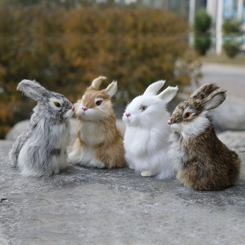Simulated Rabbit Animal Model Rabbit Household Decorations Rabbit Fur ...