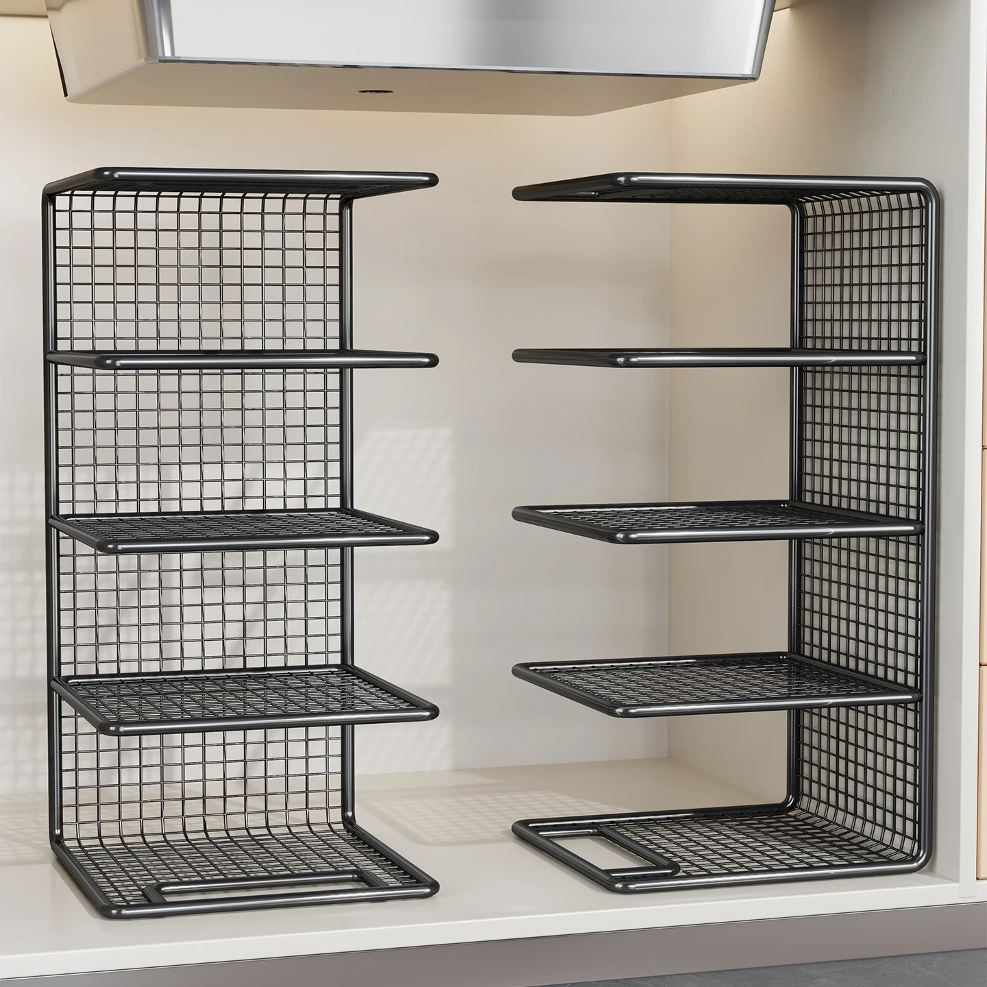 Multi-Layer Kitchen Cabinet Space Utilization Ra under Sink Partition ...