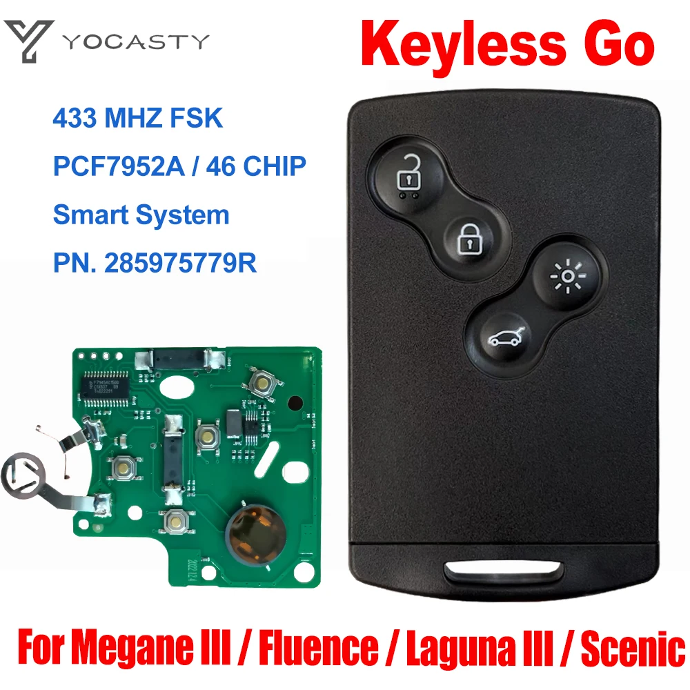 YOCASTY-Hands-Free-285975779R-Keyless-Smart-Car-Key-433MHz-For-2009 ...