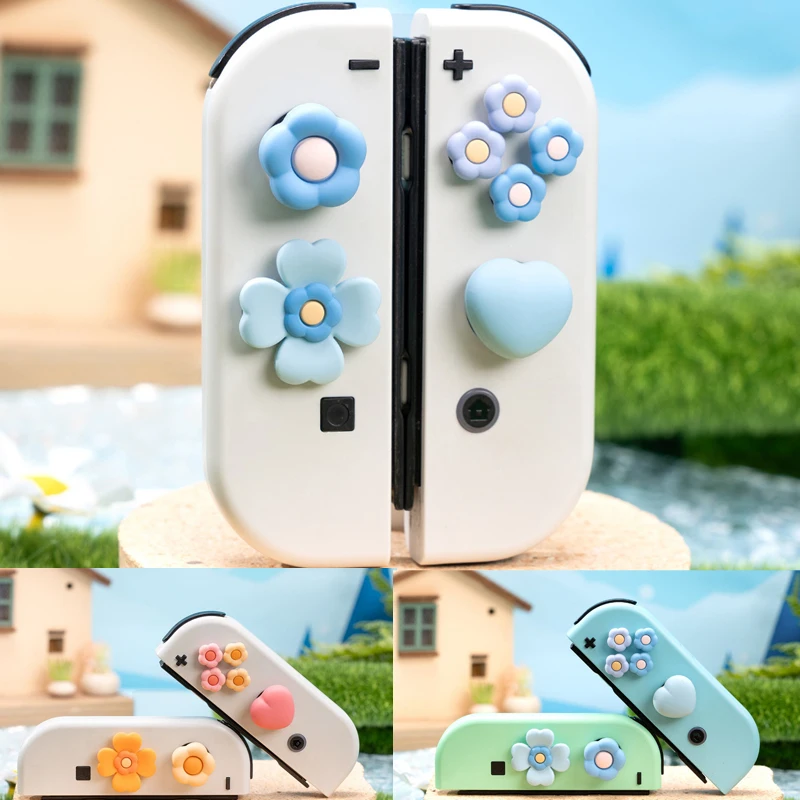 Flower-Heart-Silicone-Soft-D-pad-Cross-Button-ABXY-Key-Sticker-Skin ...