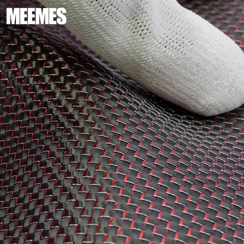 Carbon Fiber Fabric 3K Red Silver & Carbon Fiber Cloth Mixed Plain ...