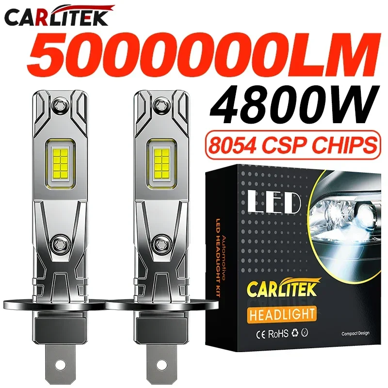 Fanless H1 H7 H4 LED Headlight Bulbs 5000000LM 6000K 4800W 16PCS 7535 ...