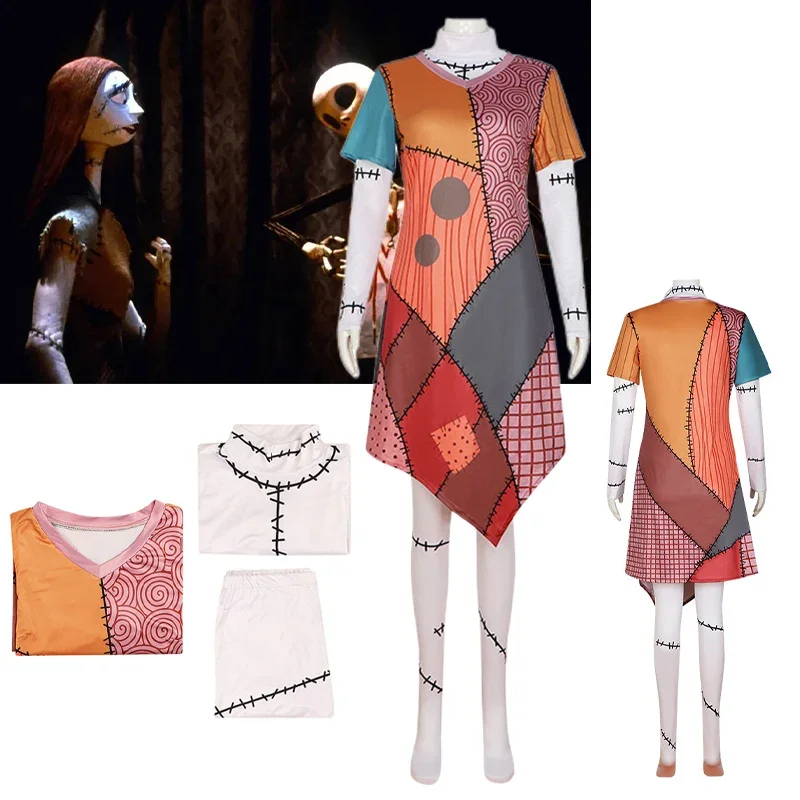 Disfraz De Cosplay De Pesadilla Antes De Navidad Para Mujer Vestido De