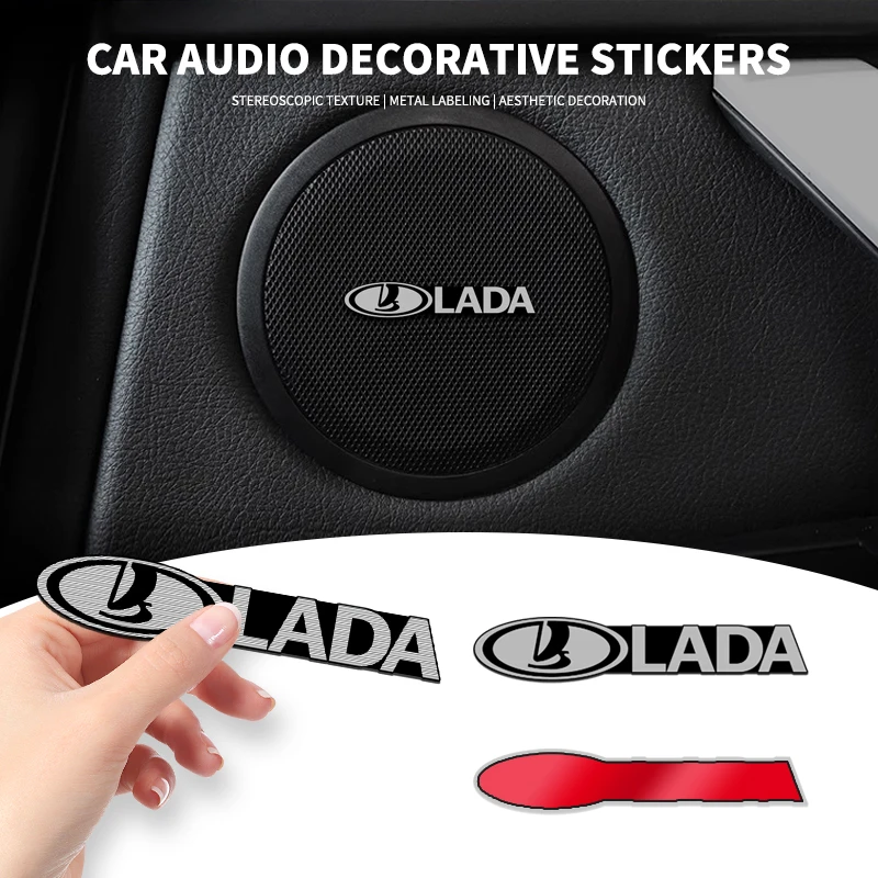 Car-Logo-Interior-Styling-Sticker-Audio-Speaker-Metal-Decals-For-Lada ...