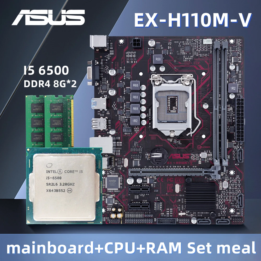 ASUS-EX-H110M-V-Motherboard-With-i5-6500-CPU-and-DDR4-8Gx2-using-Intel ...