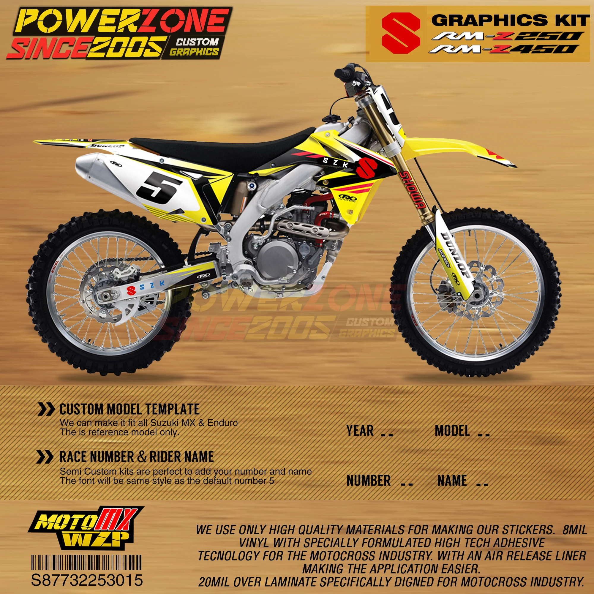 Shop Only Authentic 2007 2008 2009 Suzuki RMZ 250 Fun Center Graphics ...