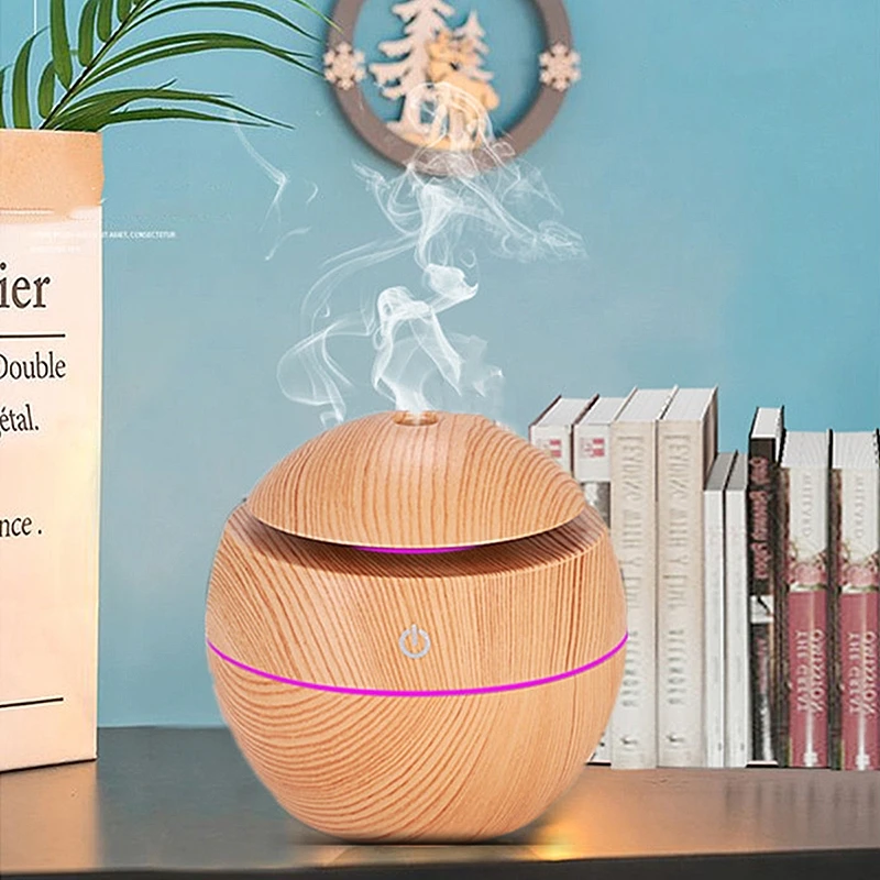 Small-Ultrasonic-Air-Humidifier-Air-Emission-USB-Luminous-LED-Wood-Grain-Main-Electric-Oil ...