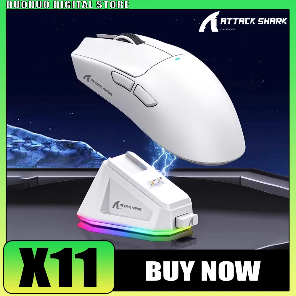 Ataque-Shark-X11-Mouse-sem-fio-com-RGB-Charger-Base-acess-rio-leve-para ...