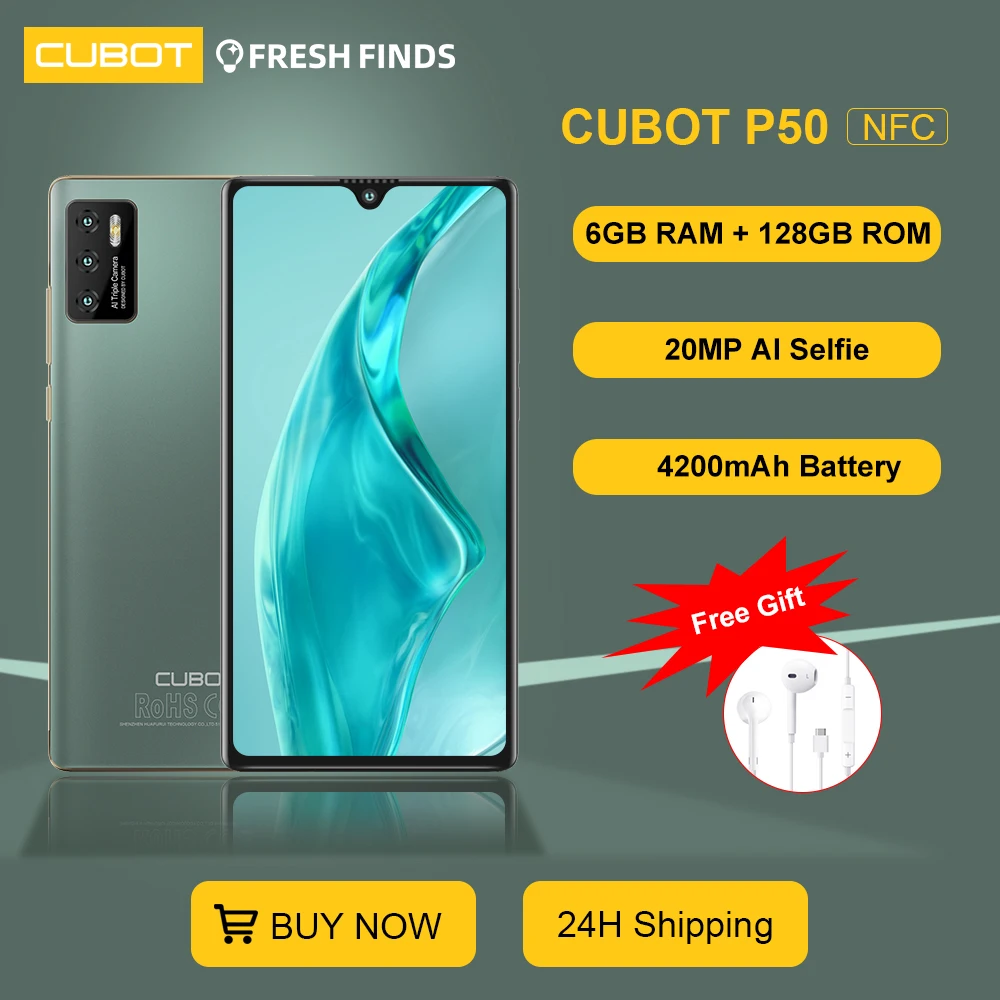 Cubot P50 6gb Ram 128gb Rom Novo Smartphone Android (2022) 4200mah 6.2 ...