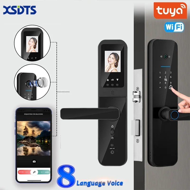XSDTS-Tuya-Wifi-Digital-Electronic-Smart-Door-Lock-With-Biometric-Camera-Fingerprint-Smart-Card ...