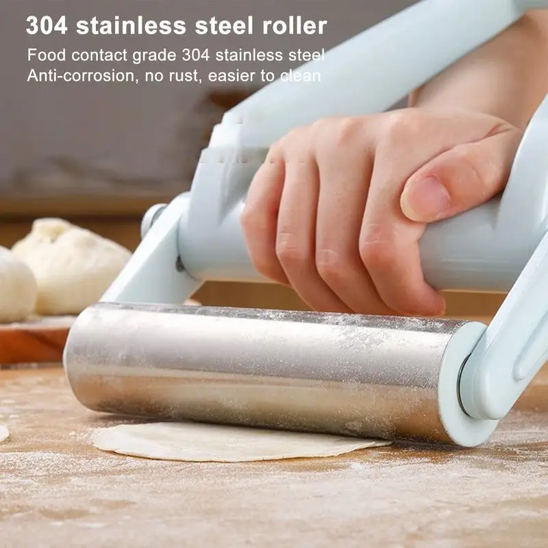 Labor-saving-rolling-pin-10-Inch-Stainless-Steel-Rolling-Pin-Non-Stick ...