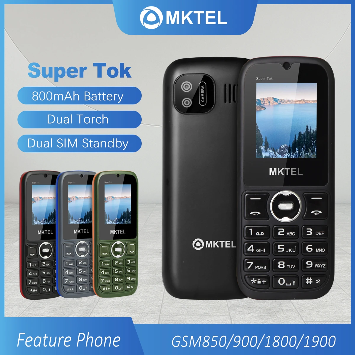 MKTEL SUPER TOK Feature Phone 1.77" Display 800mAh Battery Dual SIM Standby MP3 MP4 FM Radio For ...