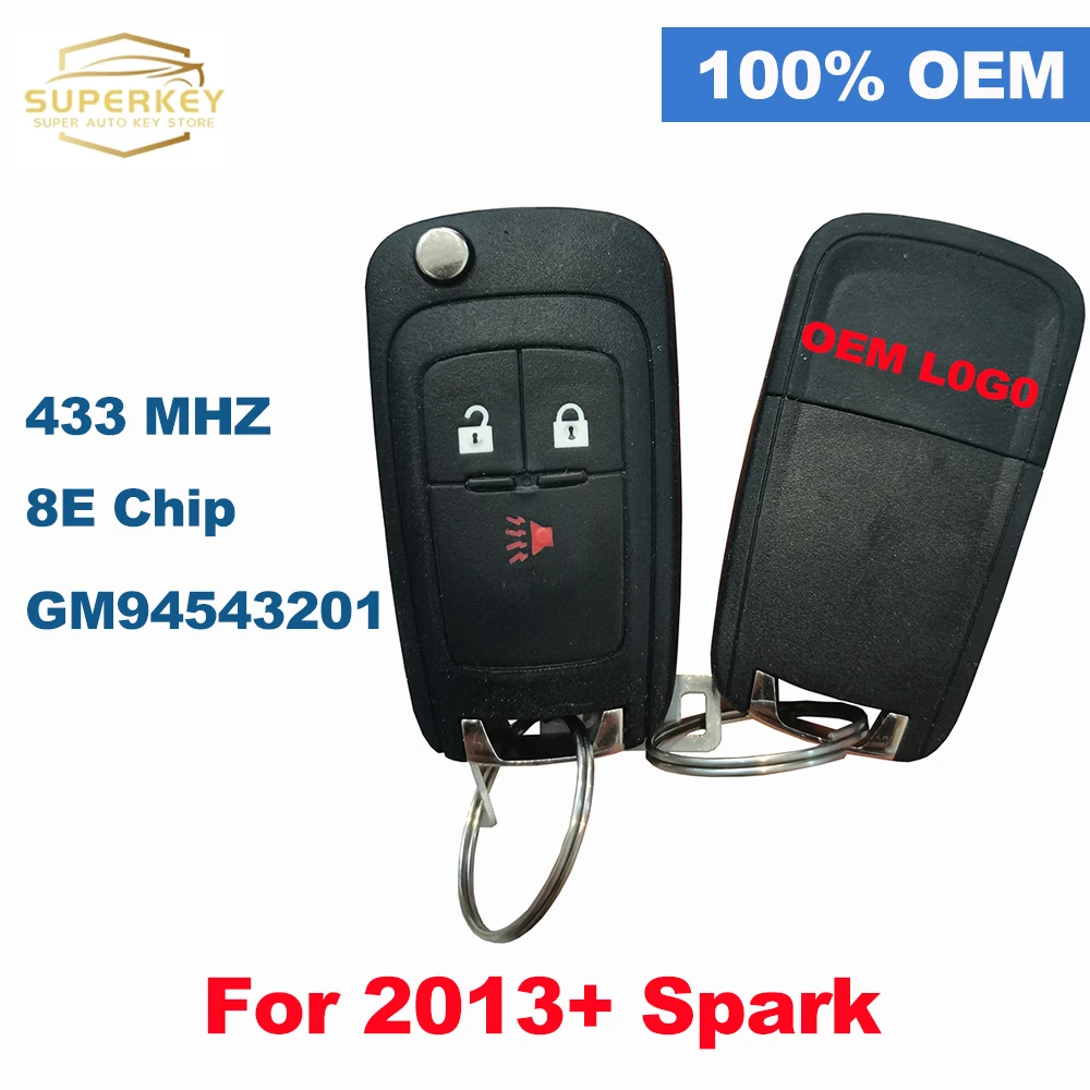 SUPEYKEY-GM94543201-OEM-Original-Flip-Remote-Car-Key-3-Buttons-433-MHZ ...