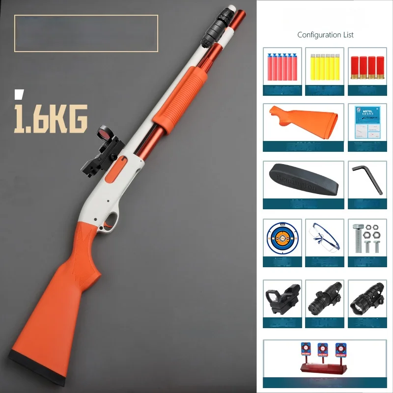 M870 Shell Ejecting Soft Bullet Toy Gun Unboxing 2022, 48% OFF