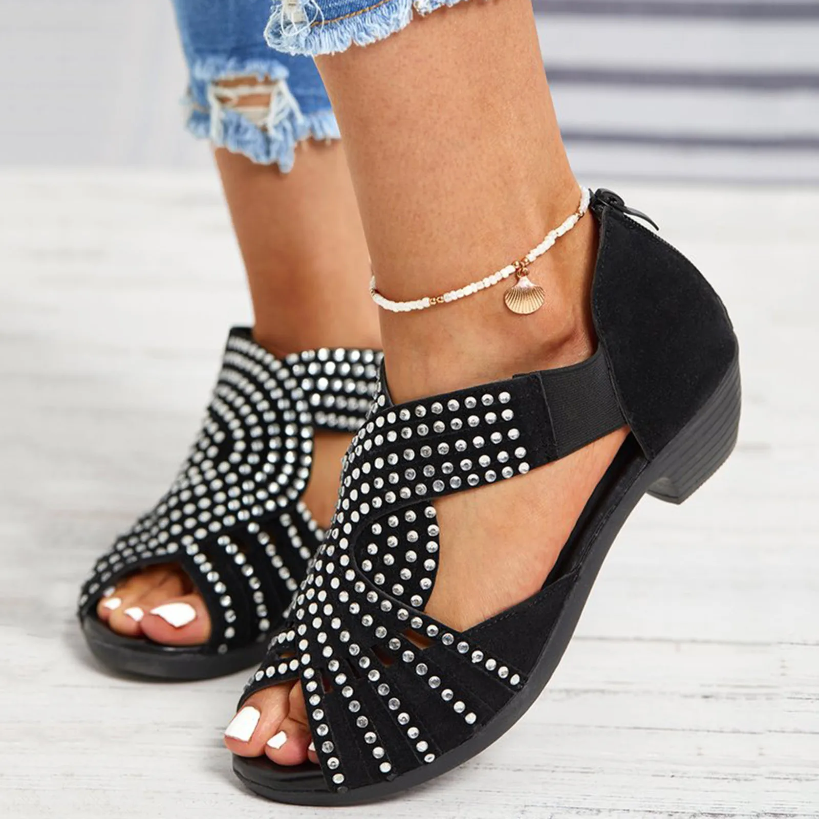 Rhinestones-Diamond-Sandals-Women-Summer-Suede-Open-Toe-Back-Zipper ...