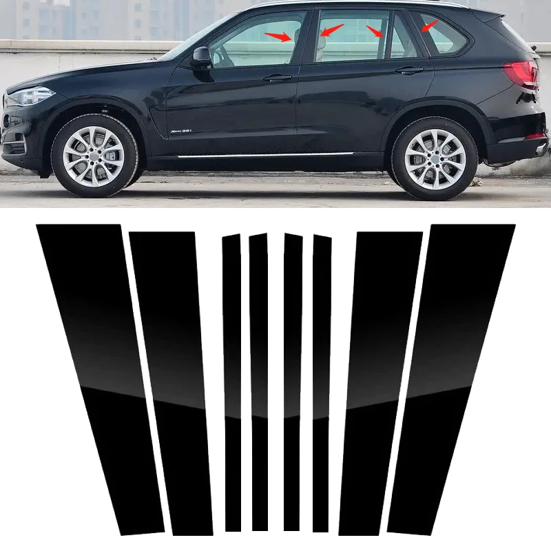 8PCS-Car-Window-Trim-Cover-BC-Column-Sticker-Polished-Pillar-Posts-For ...