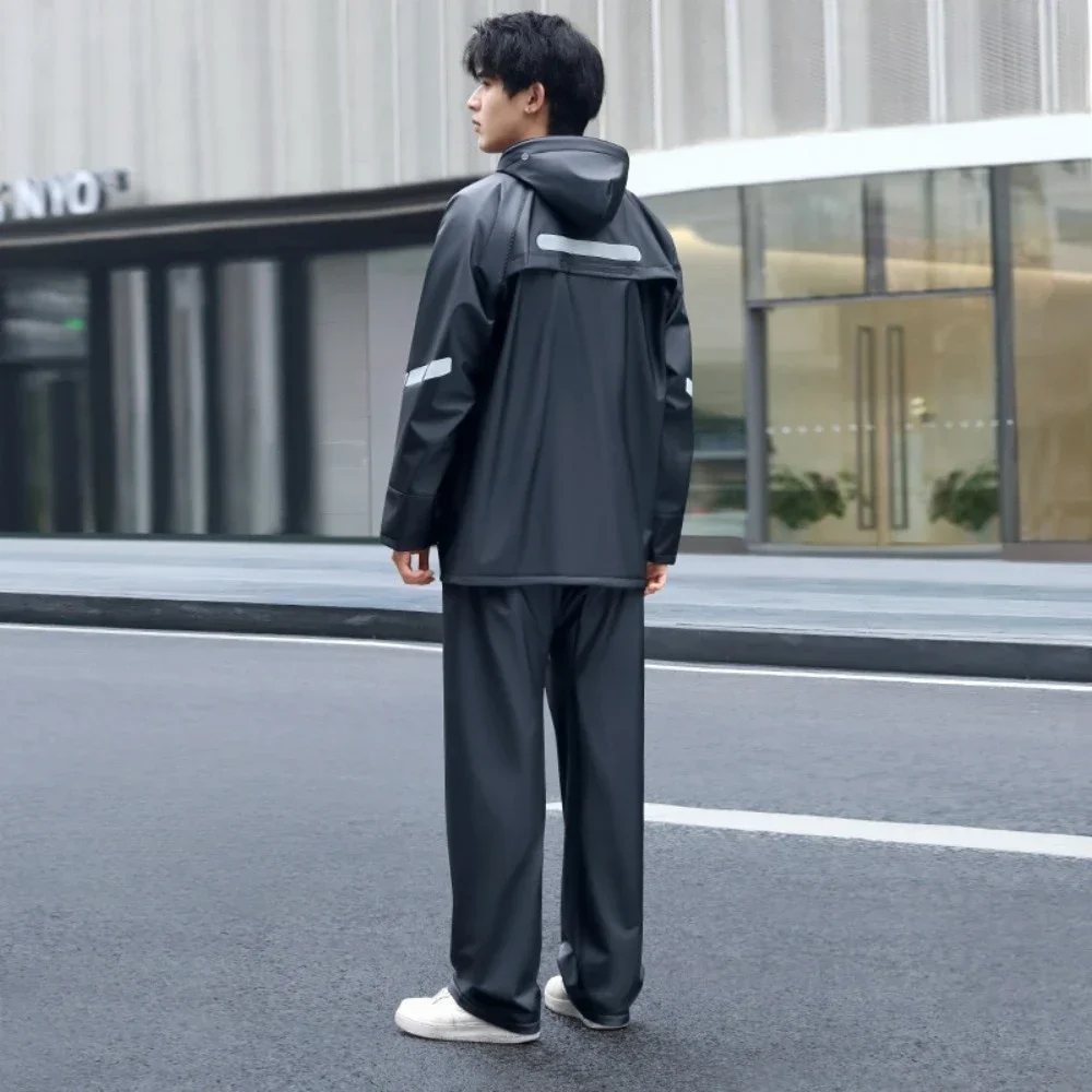 Raincoat-Suit-Pvc-Waterproof-Split-Raincoat-Thickened-Hooded-Rain ...