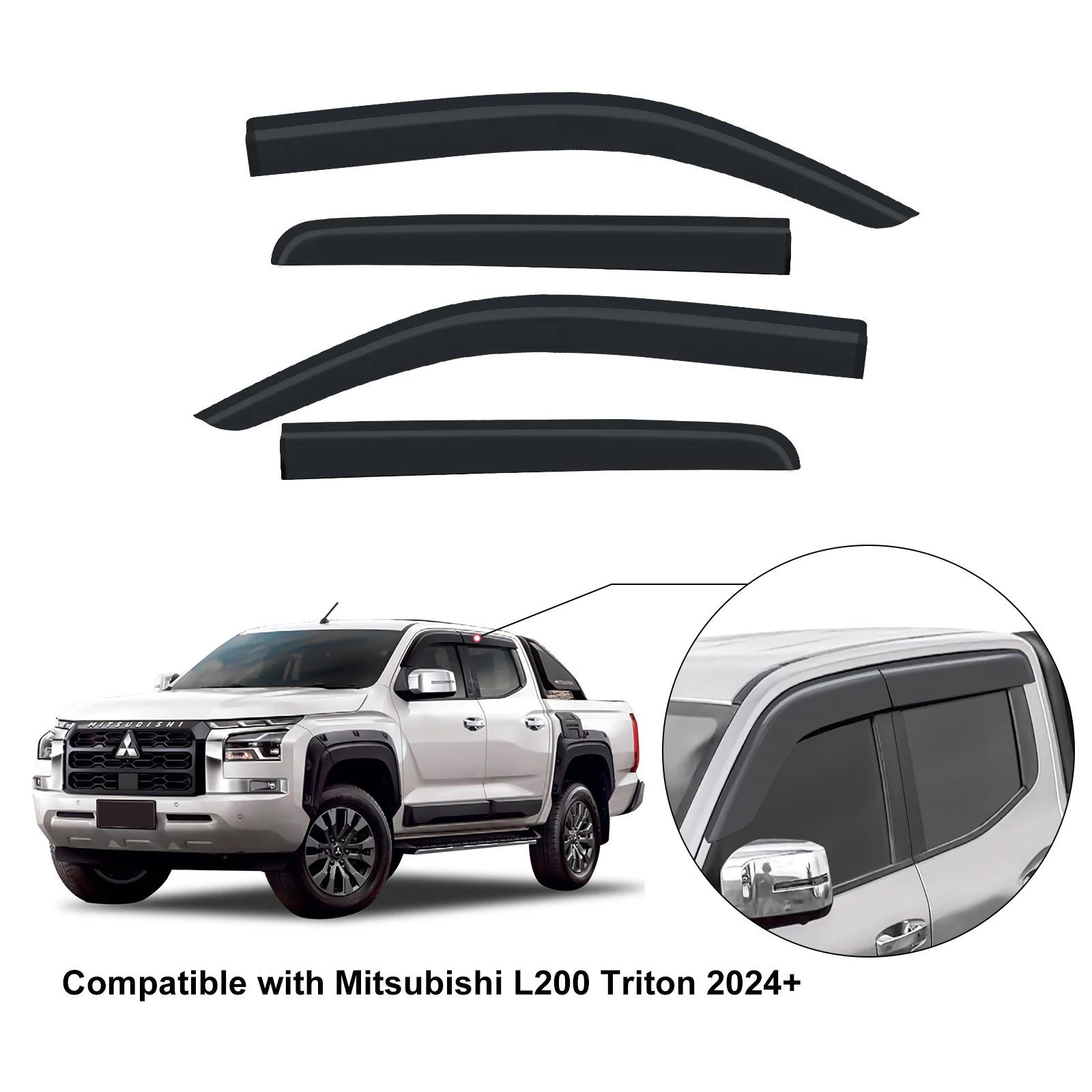 Car-Window-Visor-Vent-Sun-Shield-Rain-Guard-Door-Visor-Trim-For ...