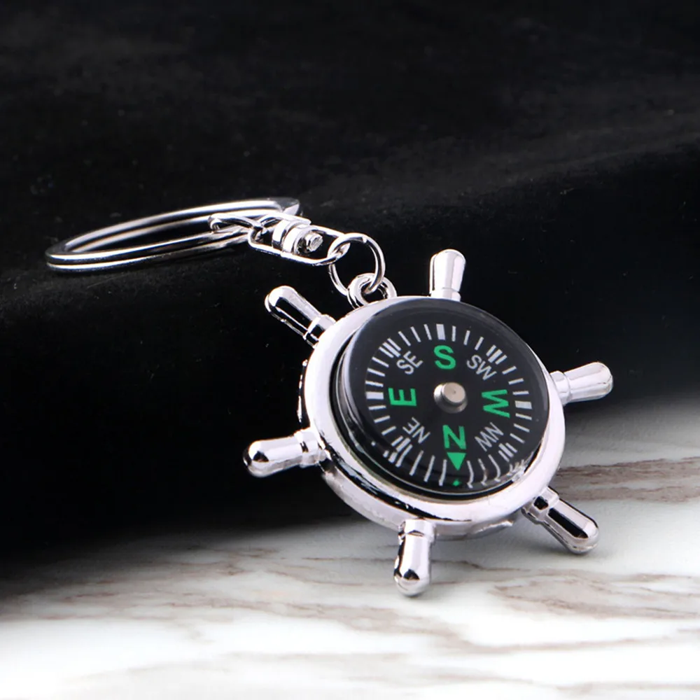 2022 new Personalized Simple Creative Metal Compass Keychain ...