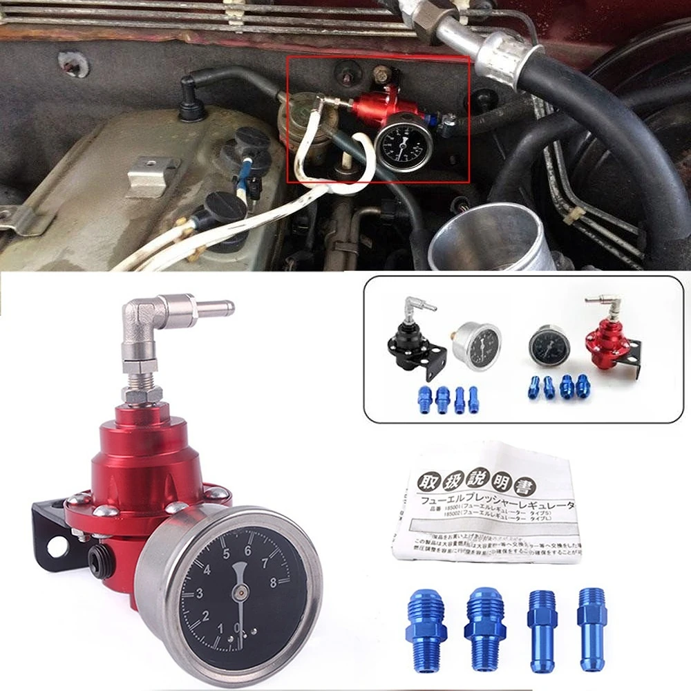 Fuel Pressure Regulator Adjustable Universal Auto Supercharger Aluminum ...