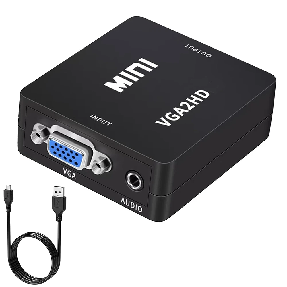 VGA to HDMI-compatible Adapter Converter 1080P HDTV With Audio For ...
