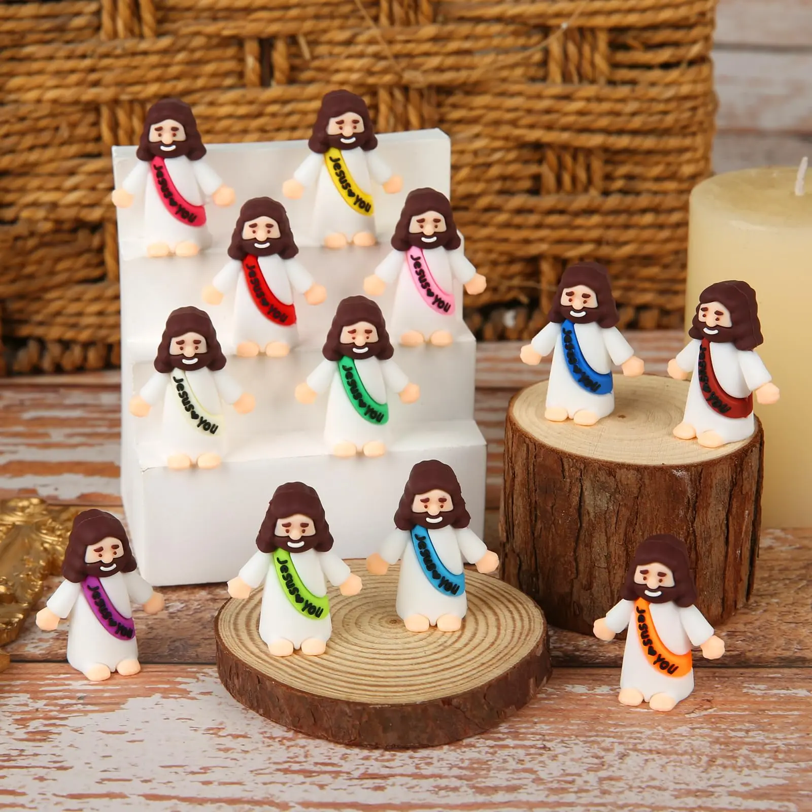 30Pcs Mini Jesus Figurines Jesus Figures to Hide Pocket Seek Religious ...