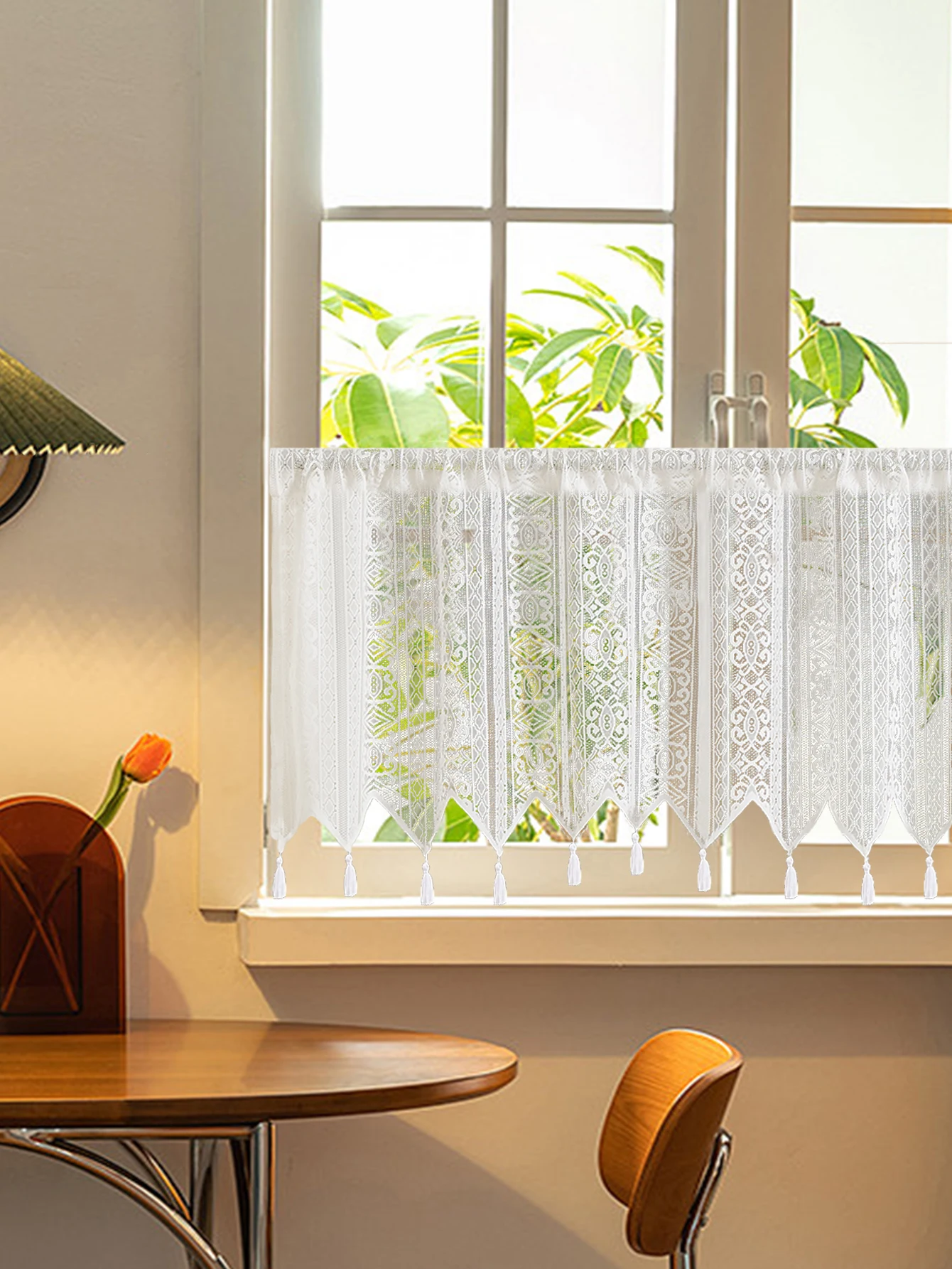 Four-color-branch-Embroidered-Semi-Sheer-Curtain-Kitchen-Tiers-Half ...