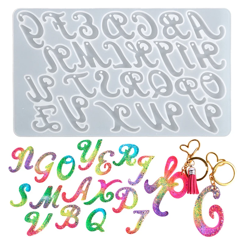 Resin-Keychain-Letter-Molds-with-Hole-Diy-Crystal-Resin-Drop-Glue ...