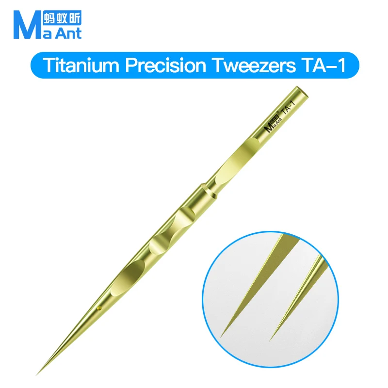 MaAnt TA-1 TA-2 High Precision Titanium Tweezers Super Hard Clip For Mobile Phone Computer ...