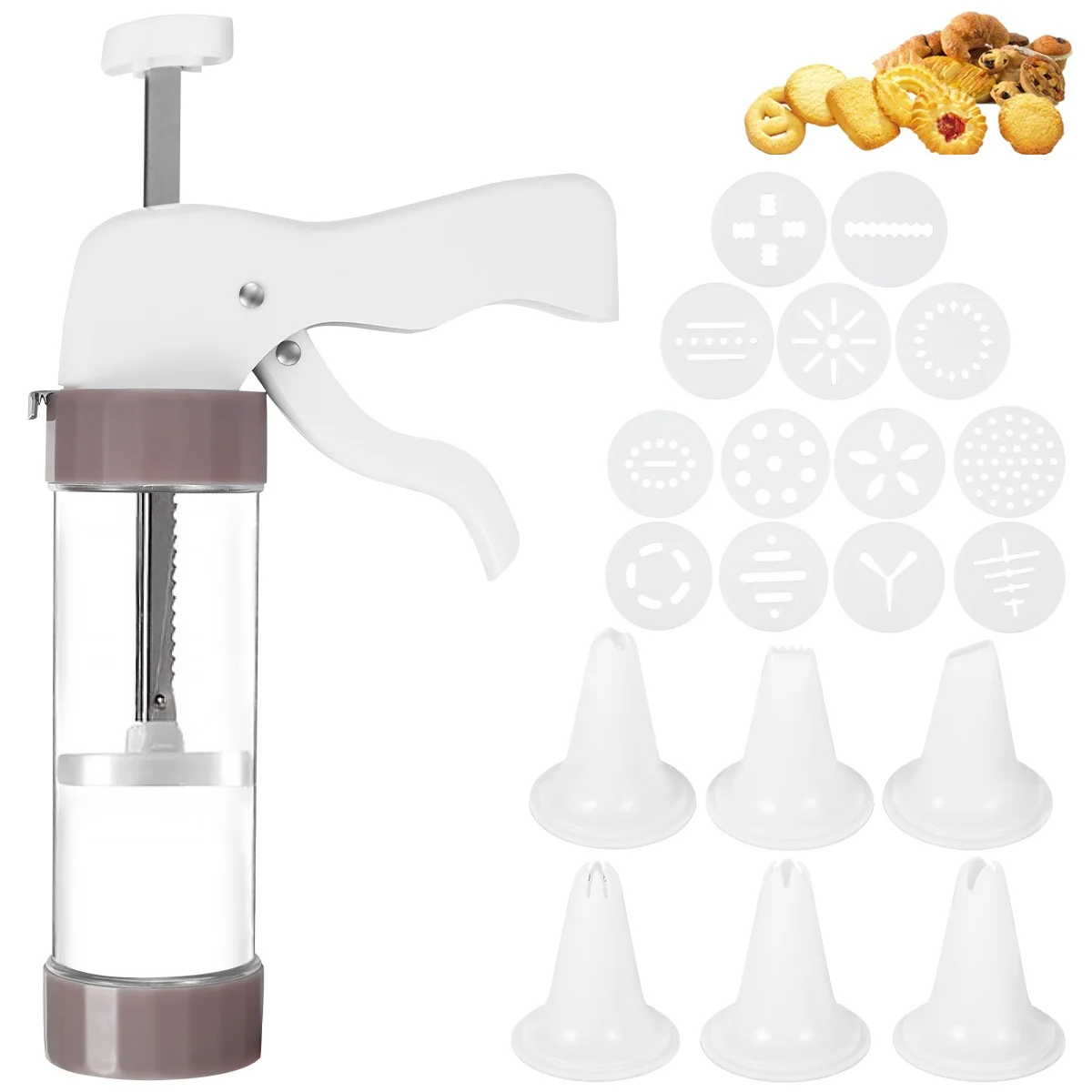 Cookie-Press-Set-para-DIY-Biscuit-Maker-Kit-Mold-Gun-com-13-Discos-De ...
