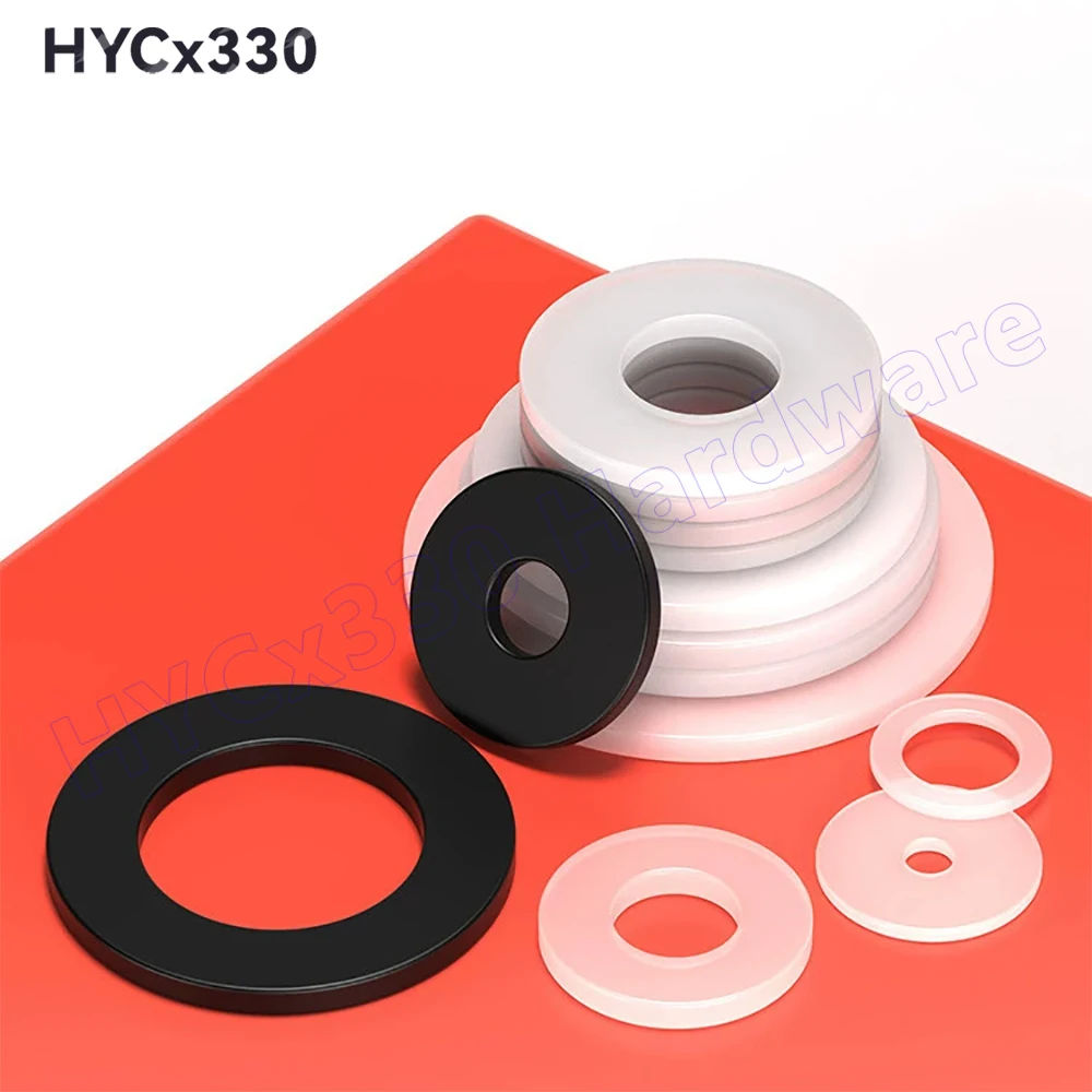 M6 to M24 White Black Plastic Nylon Flat Washer Plane Spacer Insulation ...