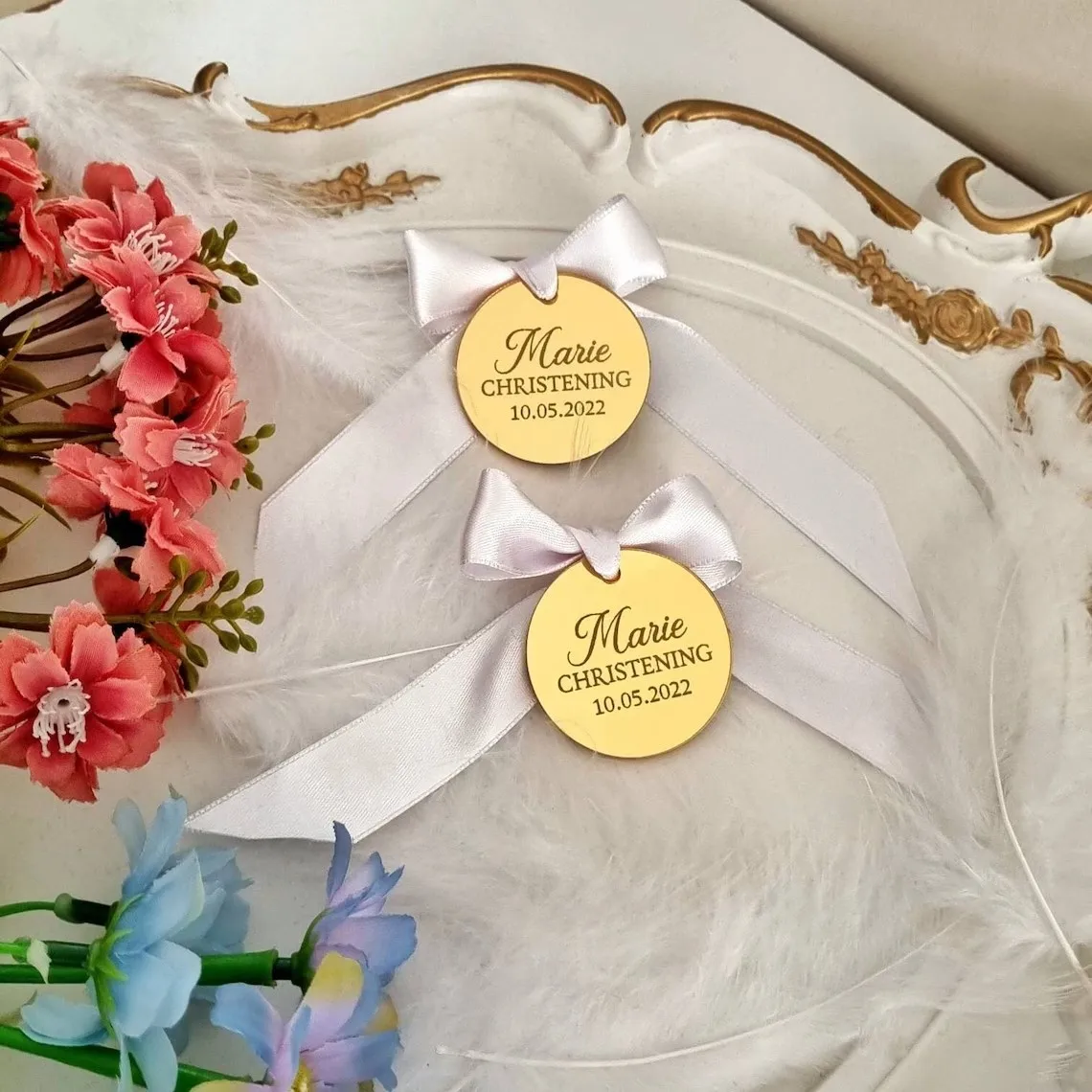 Acrylic-Mirror-Tags-Custom-Christening-Tags-Custom-Name-Tag-Mi-Bautizo ...