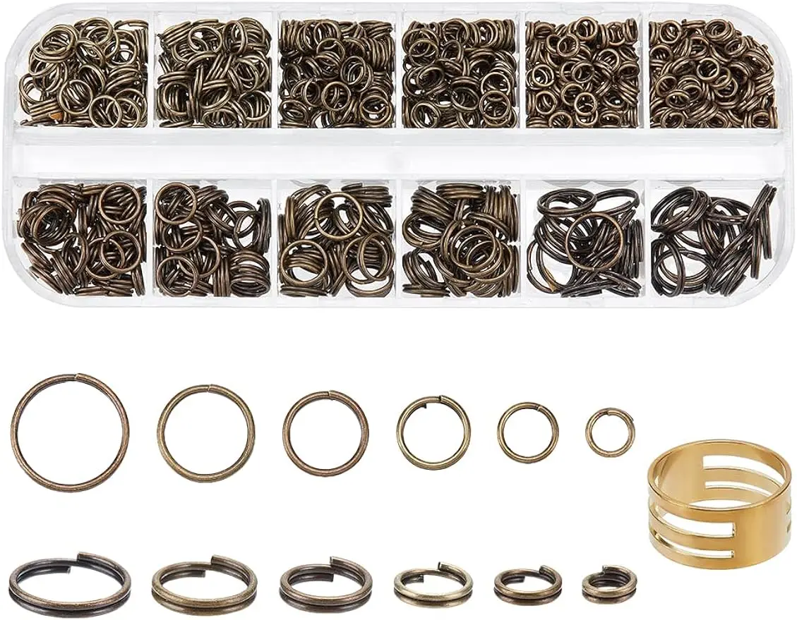 505Pcs-Brass-Split-Rings-Double-Loop-Jump-Ring-Diameter-4-10mm-Wire-21 ...