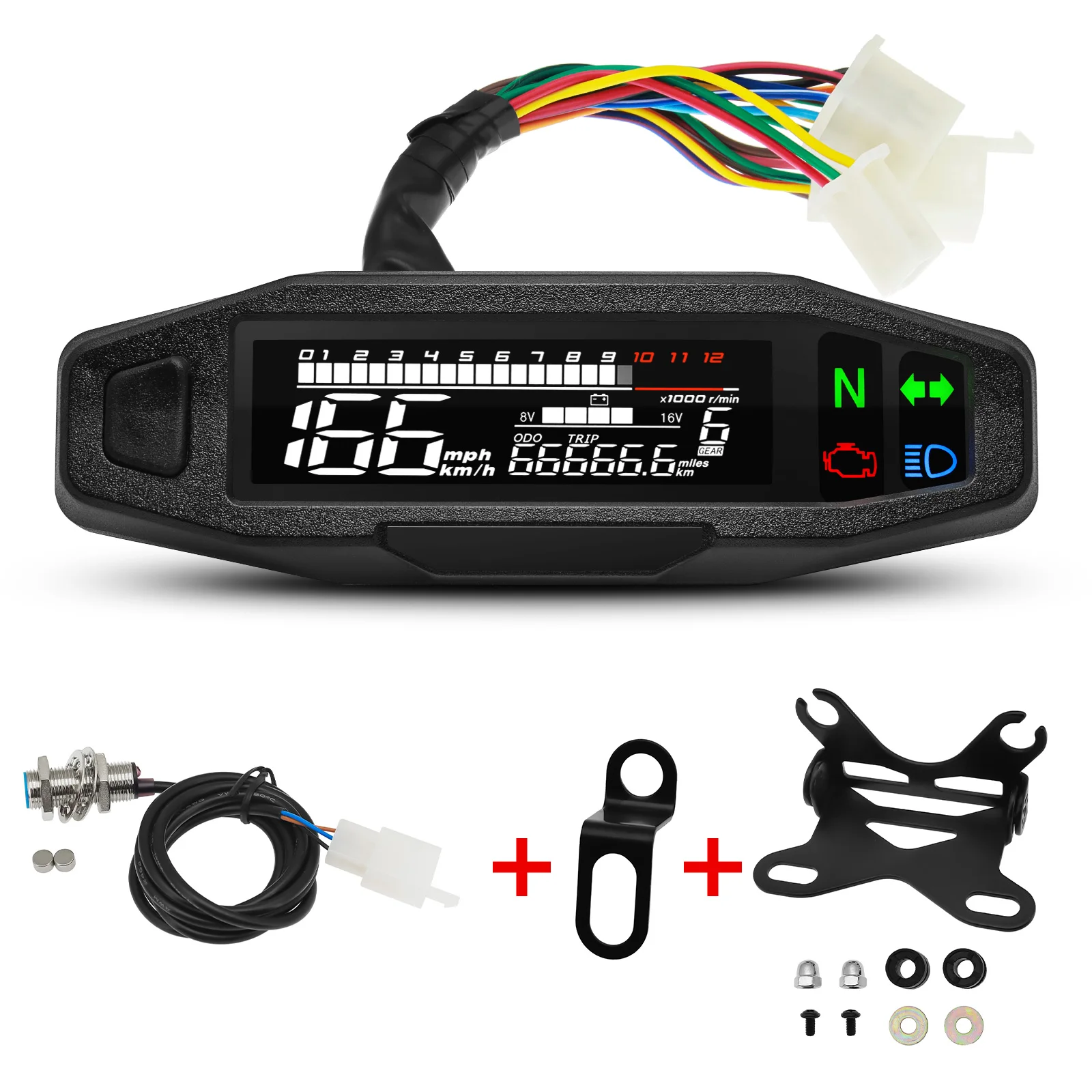 Motorcycle-Digital-Dash-Universal-GPS-Speedometer-KM-H-with-Turn-Signal ...
