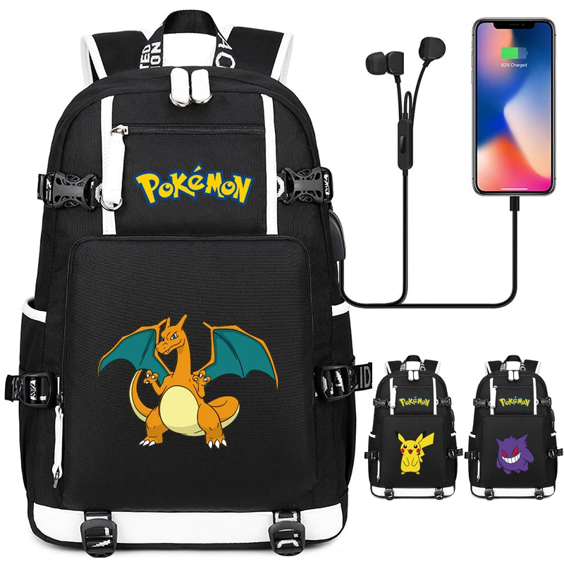 Bandai-mochila de Pokémon para niño y niña, morral escolar de película ...