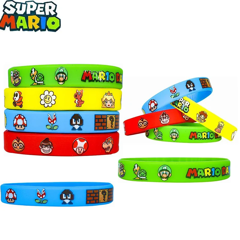 Super-Mario-Bros-Pulseiras-Silicone-Mario-Luigi-Figuras-Anime ...