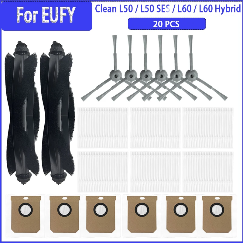 Roller-Side-Brush-Hepa-Filter-Dust-Bag-For-Eufy-Clean-L50-L50-SES-L60 ...