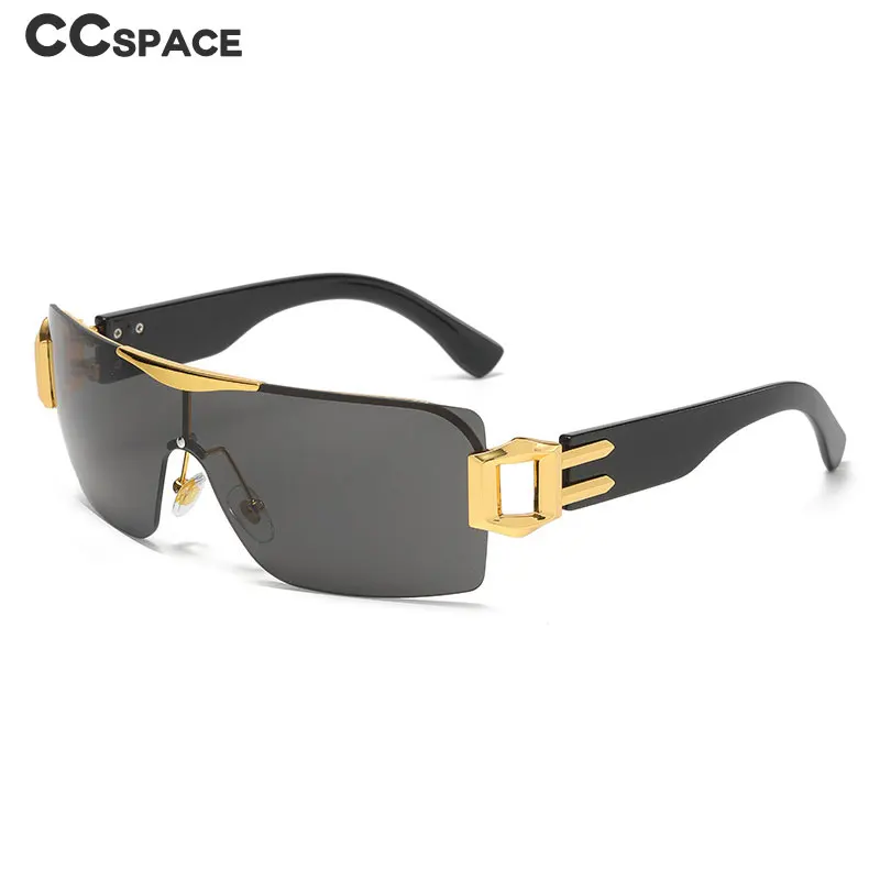 56326 Oversized One Lens Luxury Men's Sunglasses Rimless Sun Glasses ...