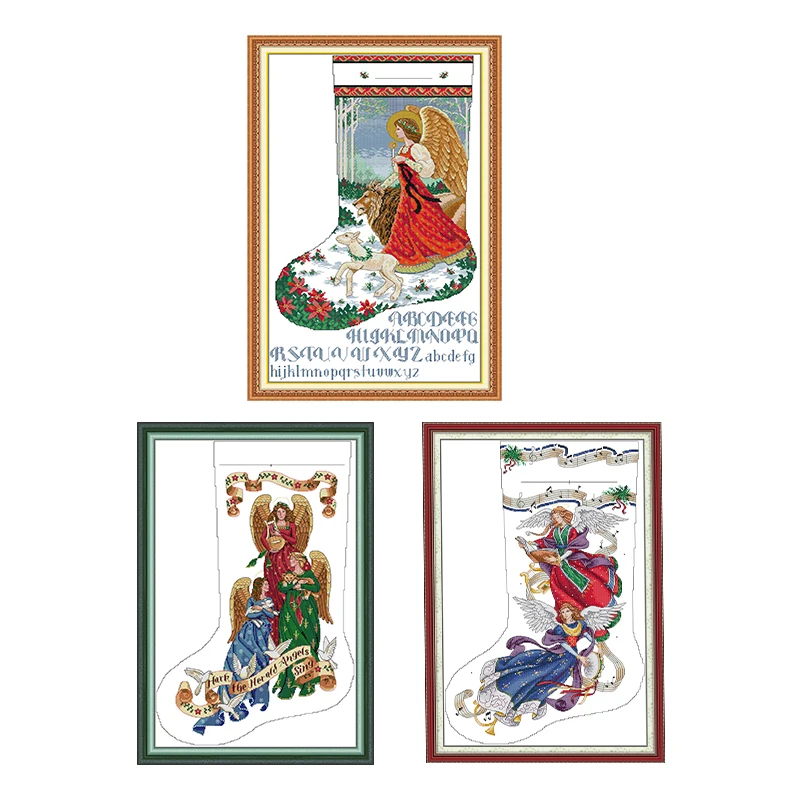 Joy-Sunday-Angel-Socks-Series-Cross-Stitch-Kits-14CT-11CT-White-Fabric ...