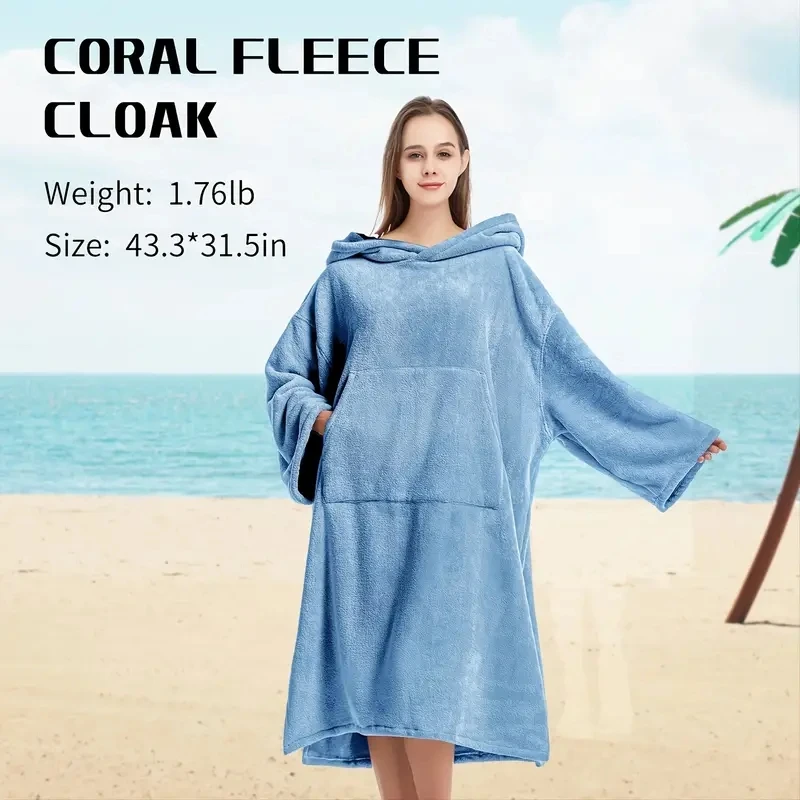 Mutao Surf Poncho Changing Robe, Unisex Hooded Bathrobe, Super Soft ...