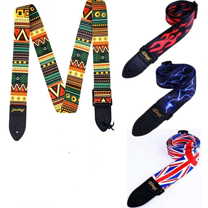 Guitar Strap Multi-color Guitar Belts Adjustable Colorful Printing ...