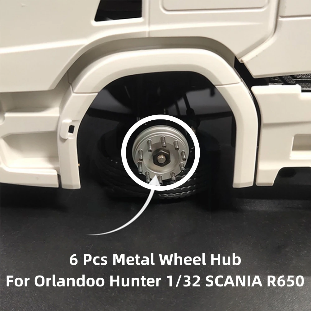 For-Orlandoo-Hunter-1-32-SCANIA-R650-Metal-Wheel-Hub-Kit-Black-Silver ...