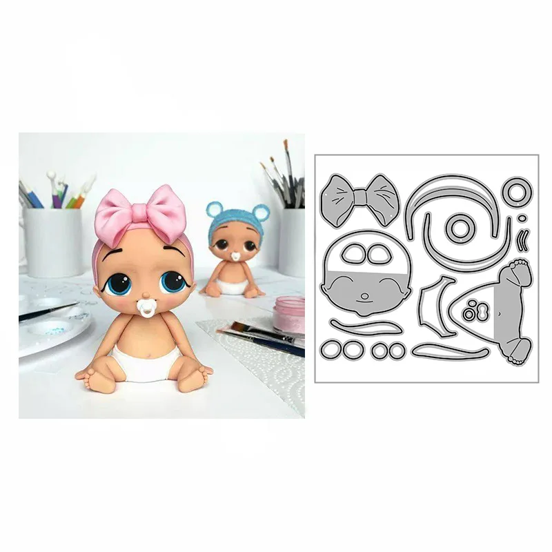 New Baby Bow Pacifier Diapers Craft Embossing Mold 2022 Metal Cutting ...