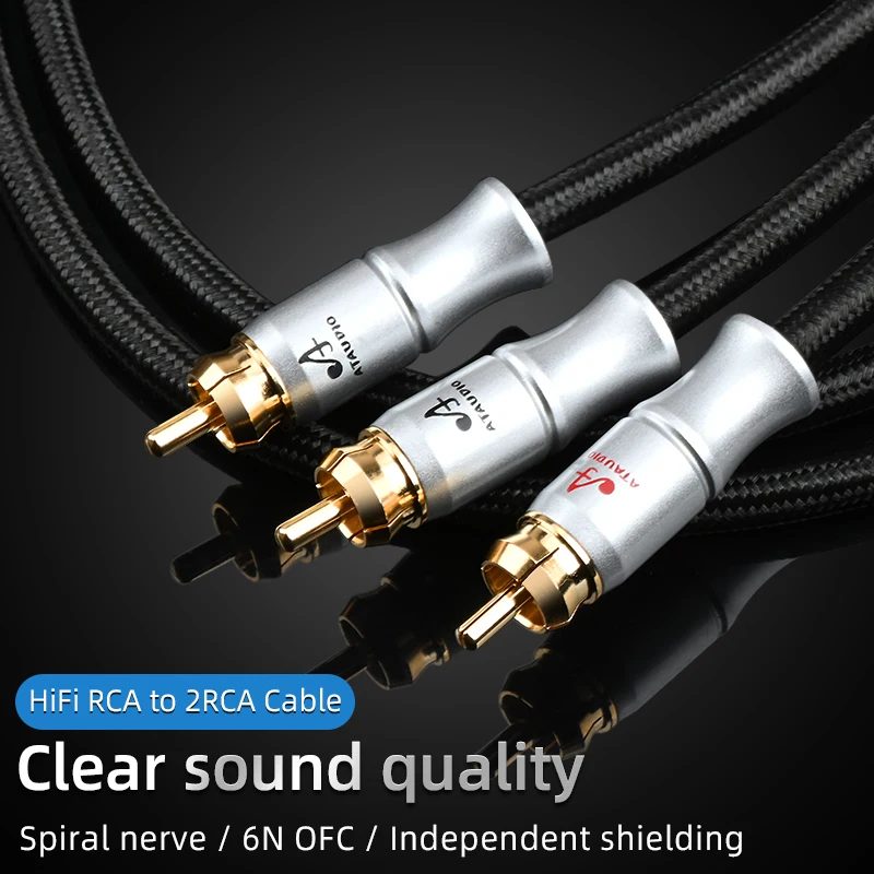 ATAUDIO-HIFI-Stereo-RCA-Cable-RCA-Cable-High-performance-Premium-Hi-Fi ...