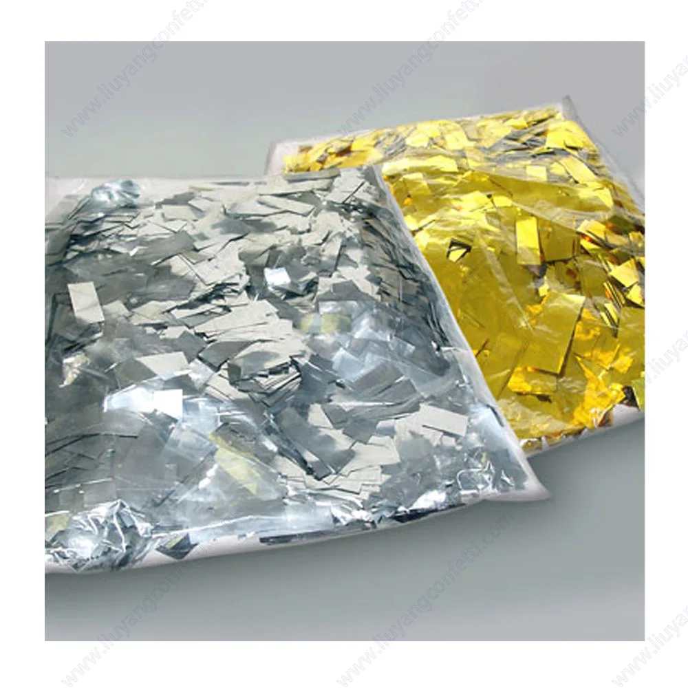 2Kg/lot Rectangle Shape Gold Silver Colorful Metallic Confetti Paper ...