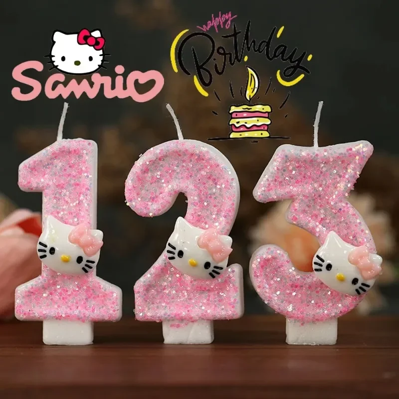 Vela-de-cumplea-os-Kawaii-con-n-mero-de-Hello-Kitty-velas-digitales-de ...