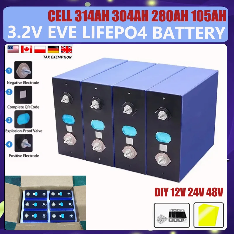 EVE A-level 105AH 280AH 304AH 314AH Lifepo4 3.2V rechargeable battery ...