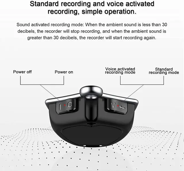 Digital Audio Voice Recorder Mini Activated Recording Dictaphone Sound ...