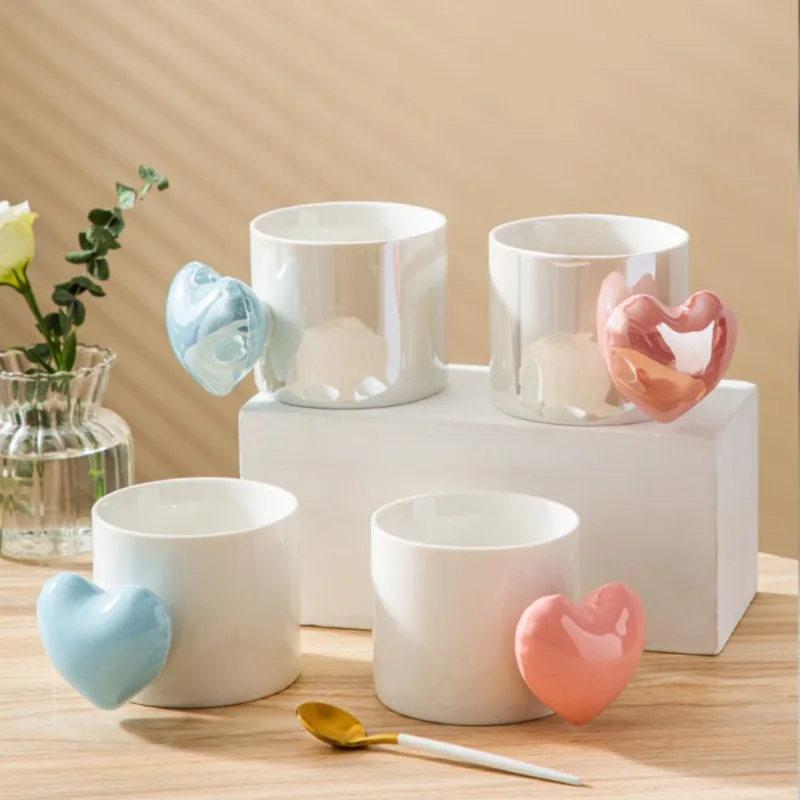 Creative-Cute-Girly-Heart-Ceramic-Coffee-Cup-Personality-Handle-Three ...